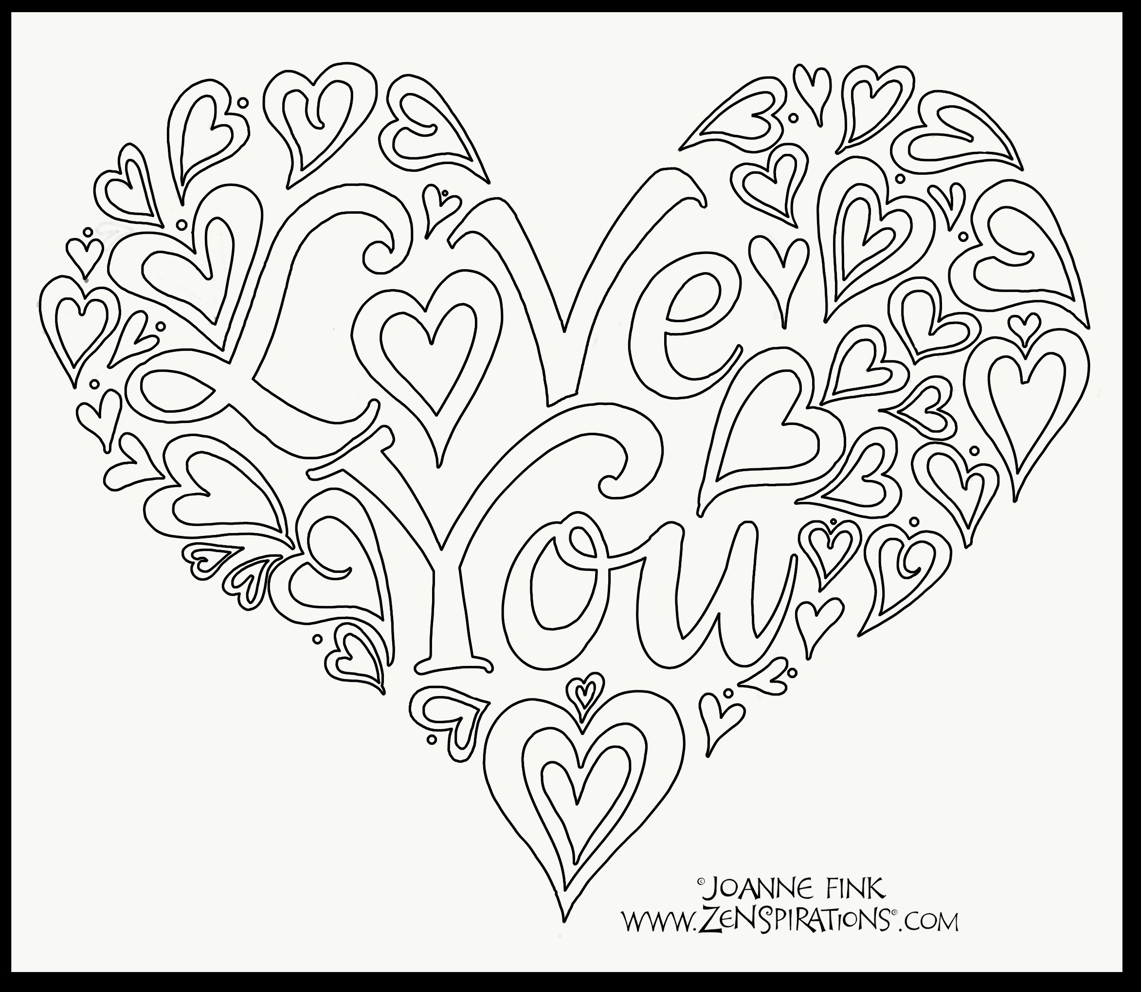 Zenspirations®_by_Joanne_Fink_Love_You_Heart_Coloring_Page - Zenspirations